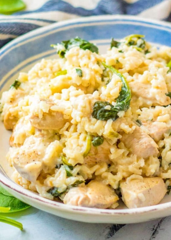 One-Pot Creamy Garlic Chicken and Rice - FULL RECIPE