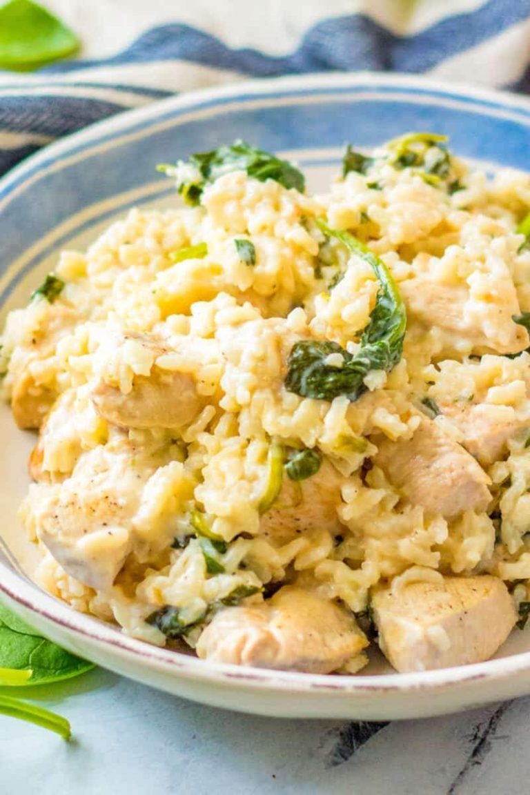 One-Pot Creamy Garlic Chicken and Rice - FULL RECIPE