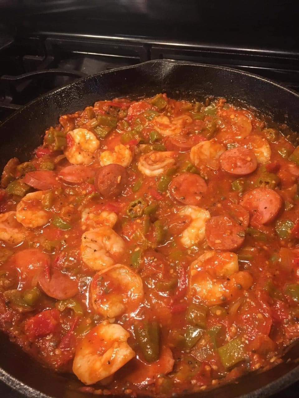 SMOTHERED OKRA WITH SAUSAGE & SHRIMP - FULL RECIPE