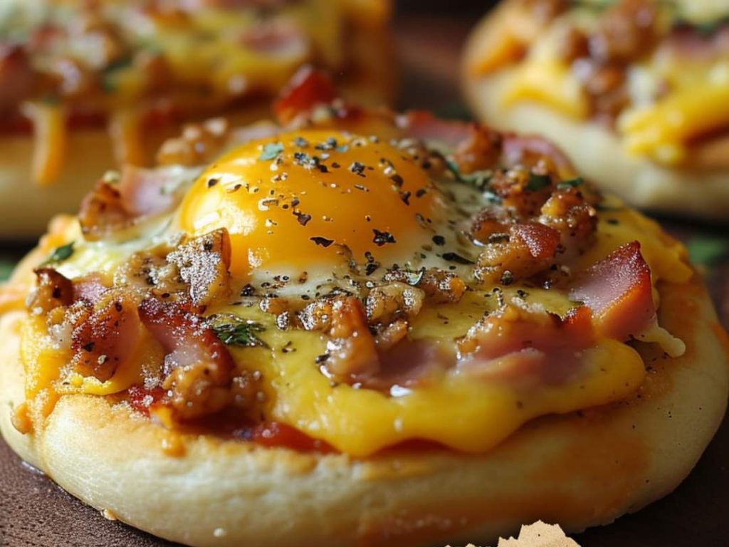 English Muffin Breakfast Pizza - FULL RECIPE