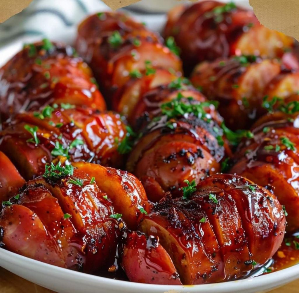 Maple BBQ Hasselback Kielbasa Bites Recipe: Perfect Appetizer or Snack ...