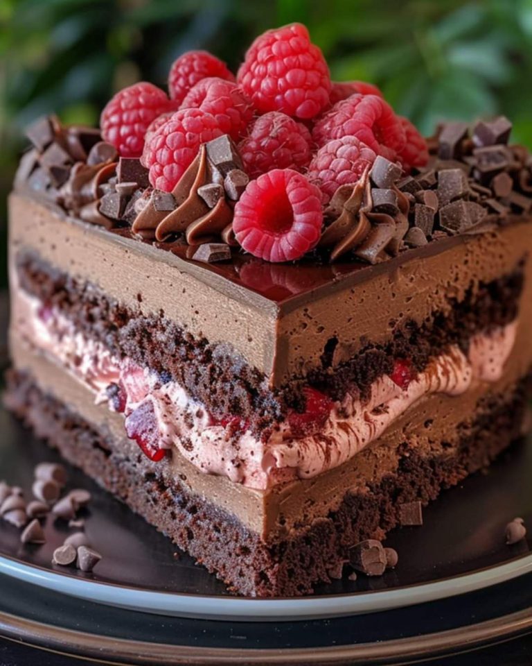 Heavenly Raspberry Chocolate Mousse Cake Recipe - FULL RECIPE