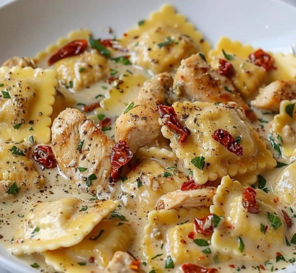 Creamy Sun-Dried Tomato Chicken Ravioli Recipe - FULL RECIPE