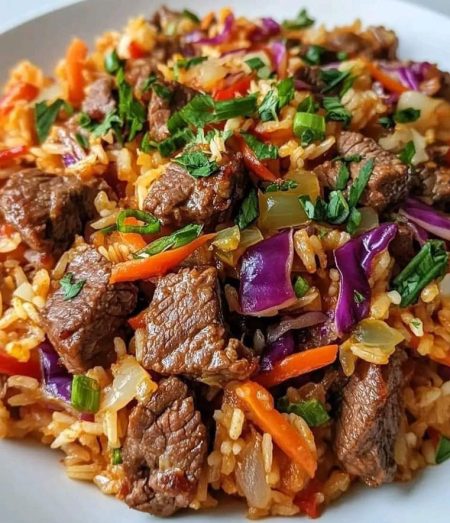 Delicious Beef and Cabbage Rice Skillet - FULL RECIPE