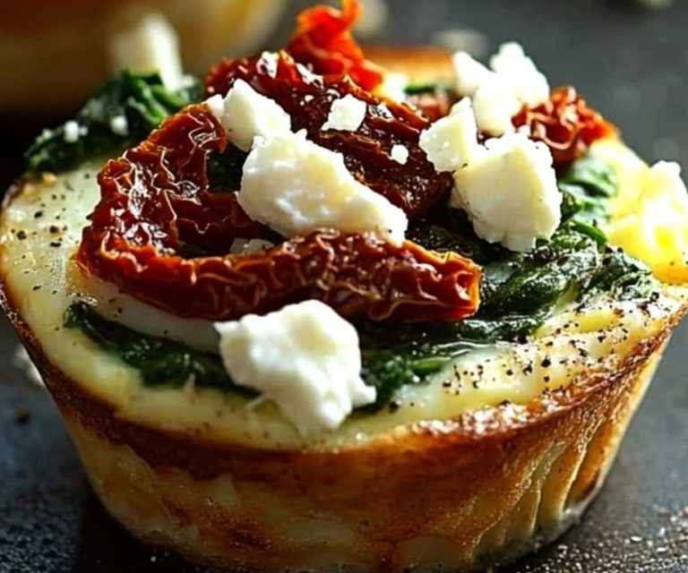 Spinach Feta and Sun-Dried Tomato Egg Muffin Cups - FULL RECIPE