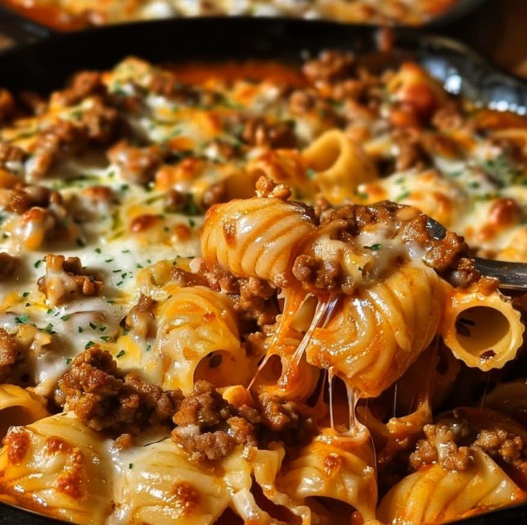 Cheesy Ground Beef Pasta Bake - FULL RECIPE