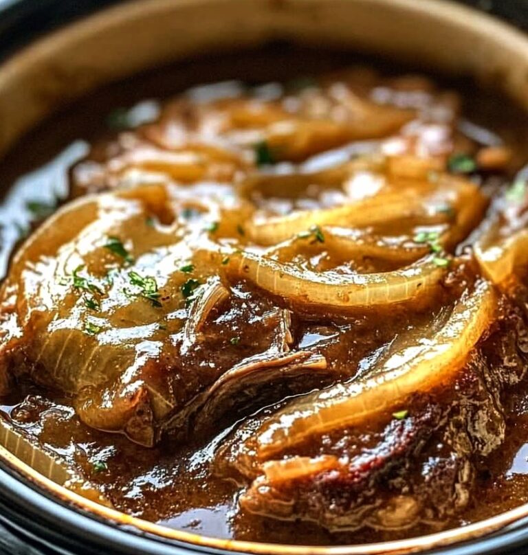 Slow Cooker French Onion Pot Roast - FULL RECIPE