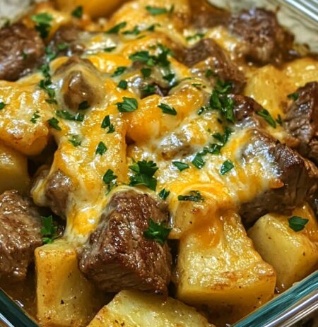 Crockpot Loaded Steak and Potato Bake - FULL RECIPE