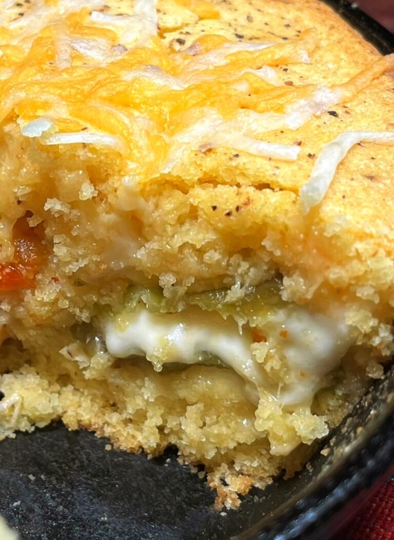 Cheesy Chiles Rellenos Cornbread Skillet - FULL RECIPE