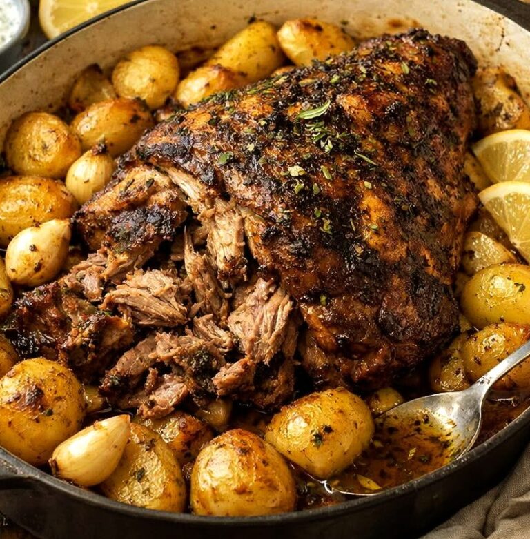 Fall-Apart Greek-Style Slow Roasted Lamb with Lemon, Garlic & Herbs ...