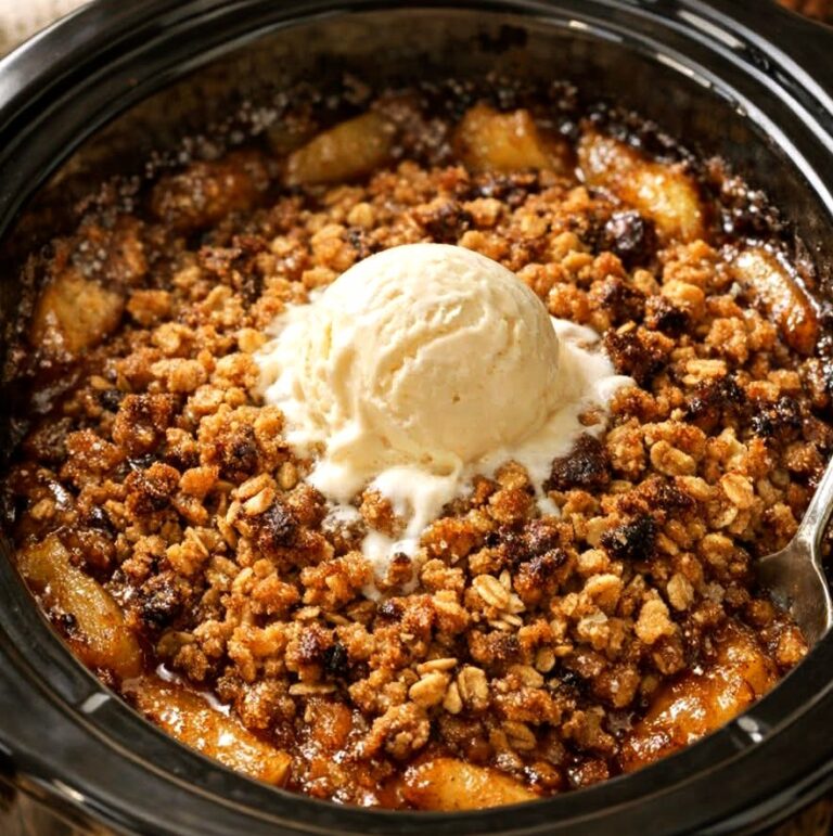 Slow Cooker Cinnamon Apple Crisp - FULL RECIPE