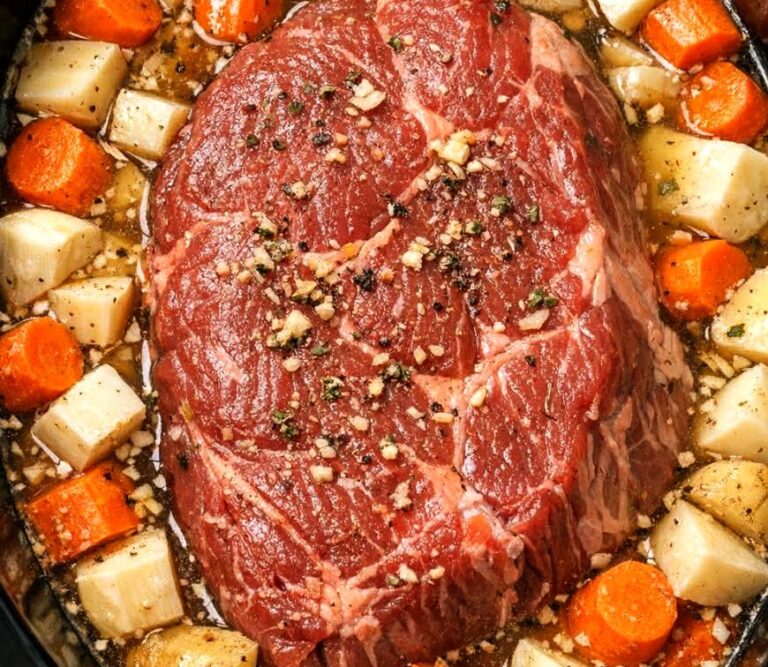 Slow Cooker Beef Chuck Roast with Root Vegetables - FULL RECIPE