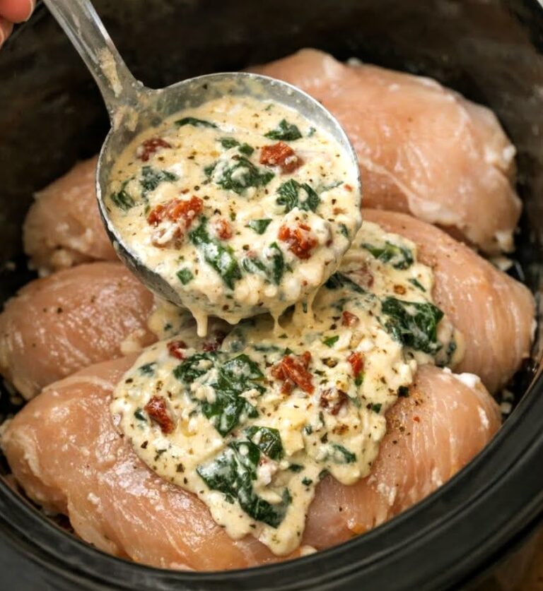 Slow Cooker Tuscan Cream Chicken - FULL RECIPE