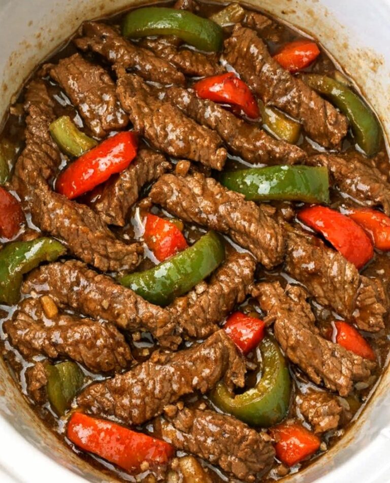 Slow Cooker 4 Ingredient Poor Man’s Pepper Steak - FULL RECIPE